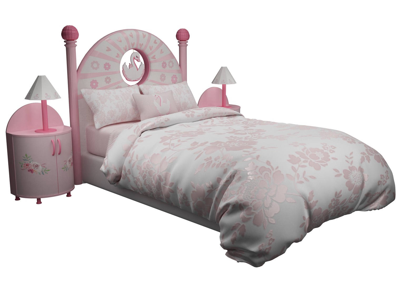 3D Model Girl Bed - TurboSquid 1549257