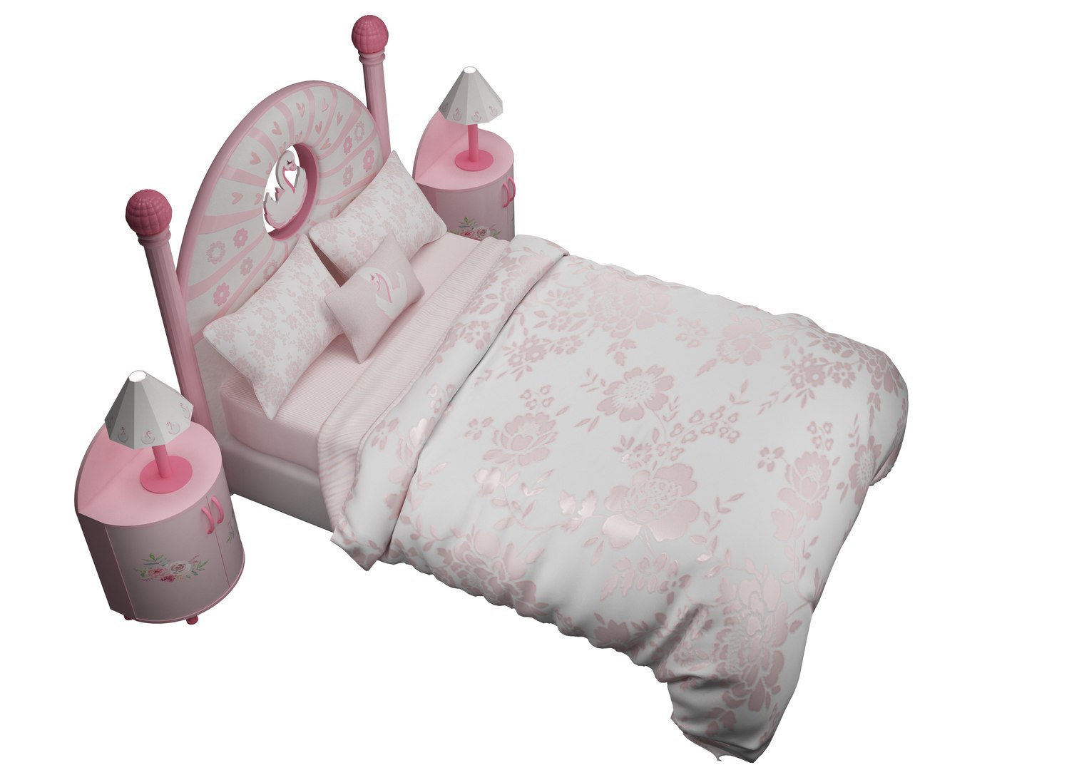 3D Model Girl Bed - TurboSquid 1549257