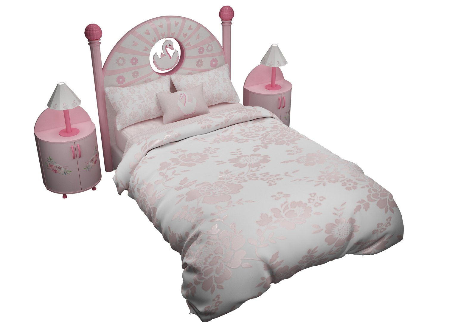 3D Model Girl Bed - TurboSquid 1549257
