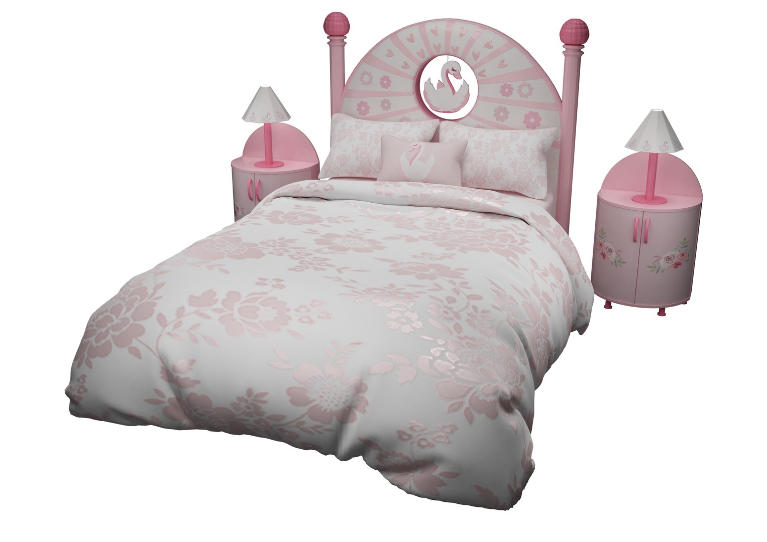 3D Model Girl Bed - TurboSquid 1549257