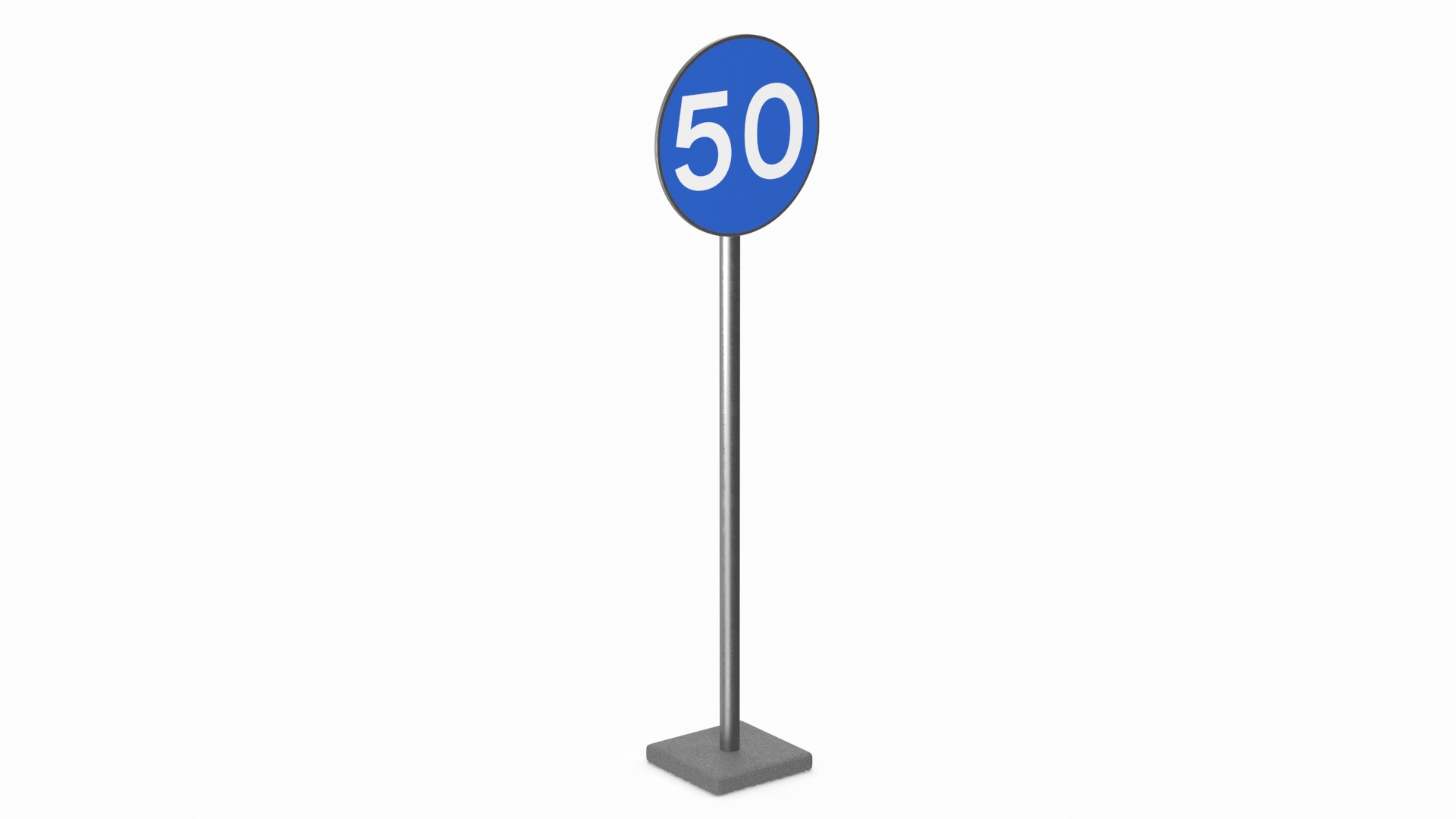 Road Sign Minimum Speed 50 3D - TurboSquid 2212737