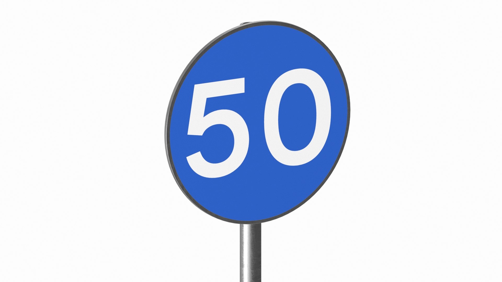 Road Sign Minimum Speed 50 3D - TurboSquid 2212737