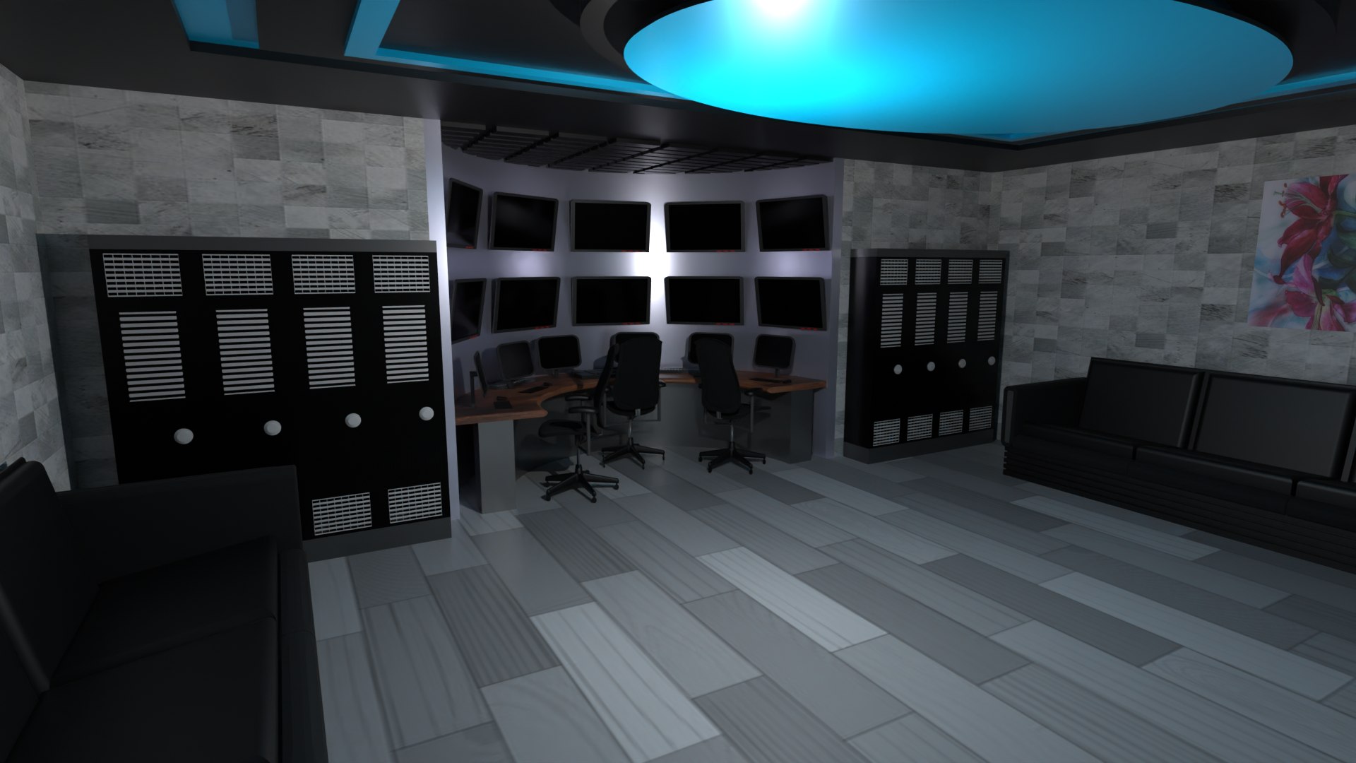 Security Control Room 3D Model - TurboSquid 2179946