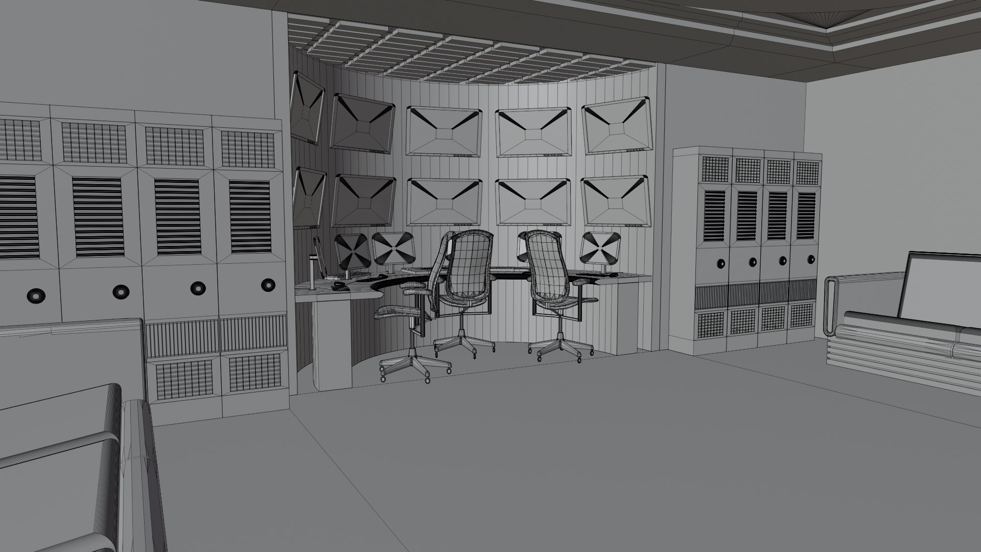 Security Control Room 3D Model - TurboSquid 2179946