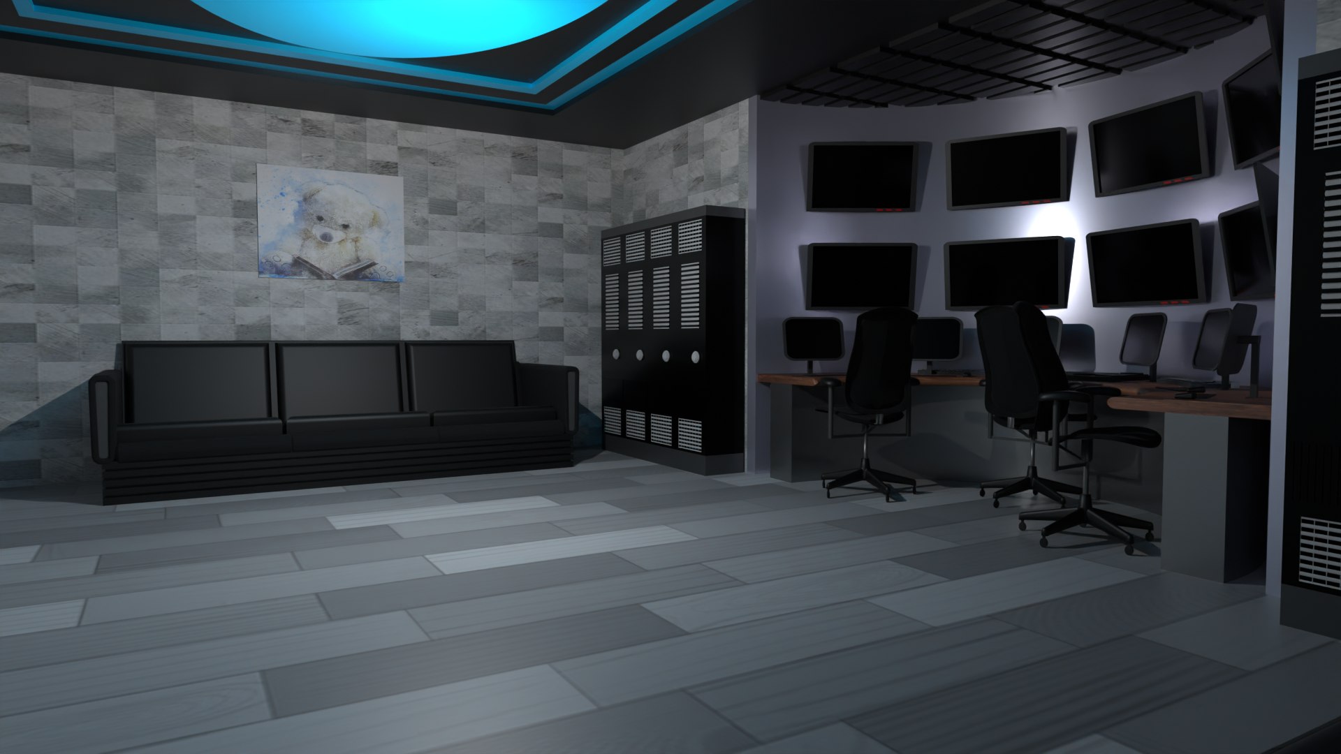 Security Control Room 3D Model - TurboSquid 2179946