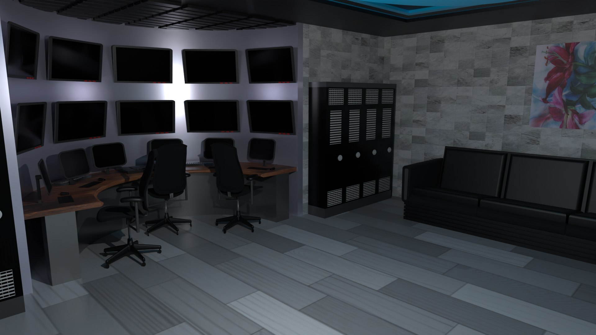 Security Control Room 3D Model - TurboSquid 2179946