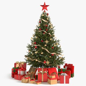 3d cartoon style christmas tree model