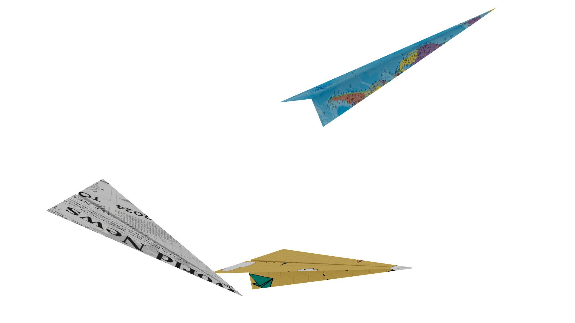 Free Paper Plane Cartoon Maya Rigged 3D Model - TurboSquid 2352002