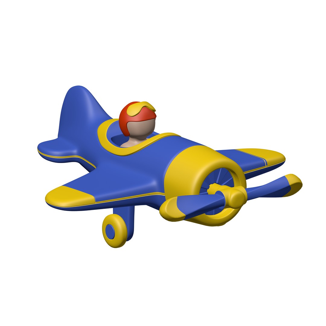3D Cartoon Plane with Pilot model - TurboSquid 1871499