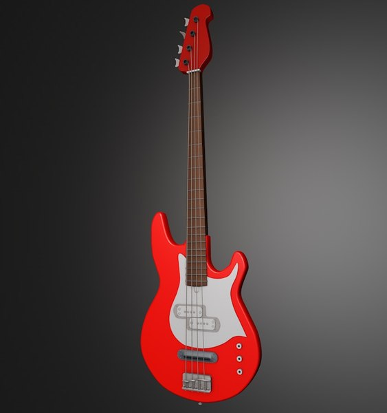red electric guitar 3d 3ds