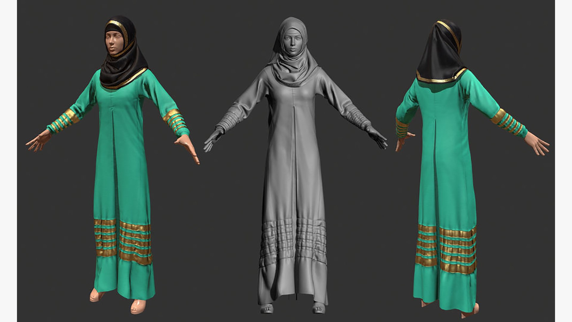3D Cloth Arab Model - TurboSquid 1584221