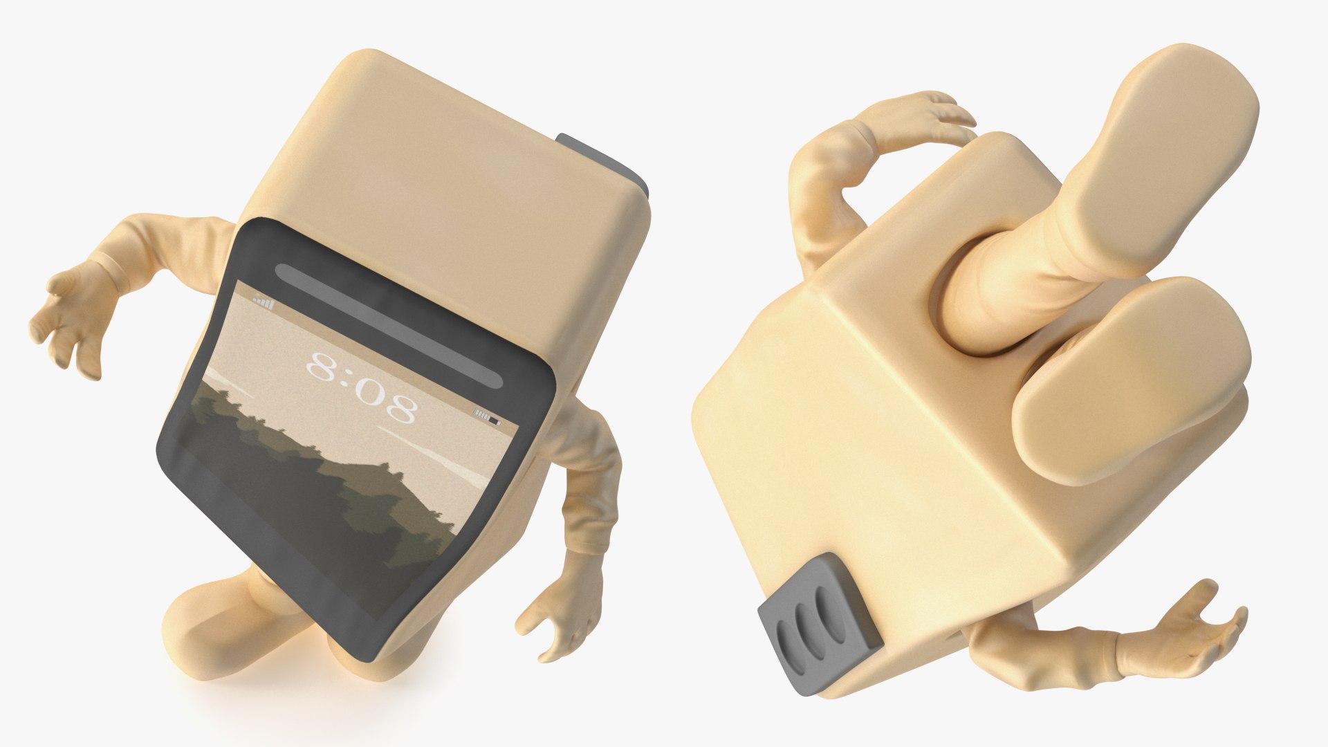 Cell Phone Mascot Costume Golden Walking Model - TurboSquid 2059870