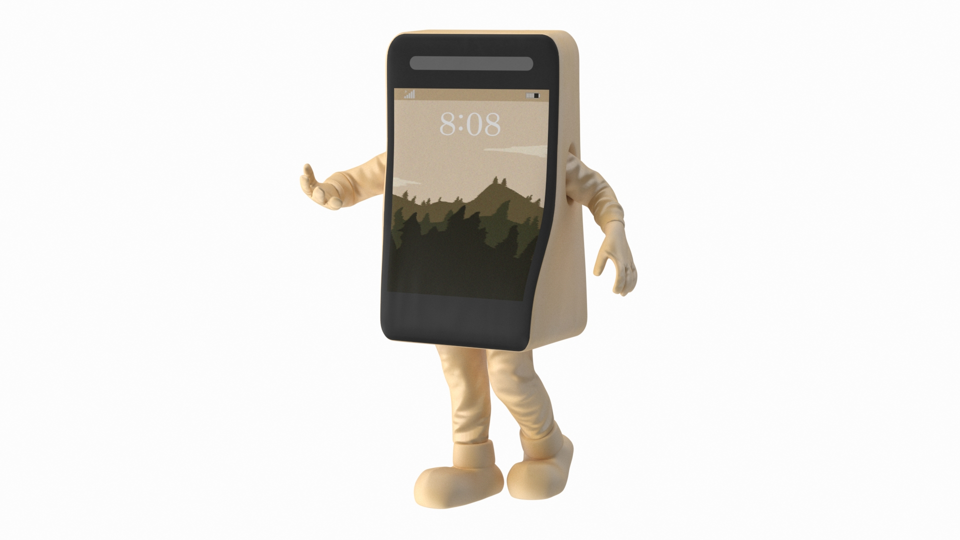 Cell Phone Mascot Costume Golden Walking Model - TurboSquid 2059870