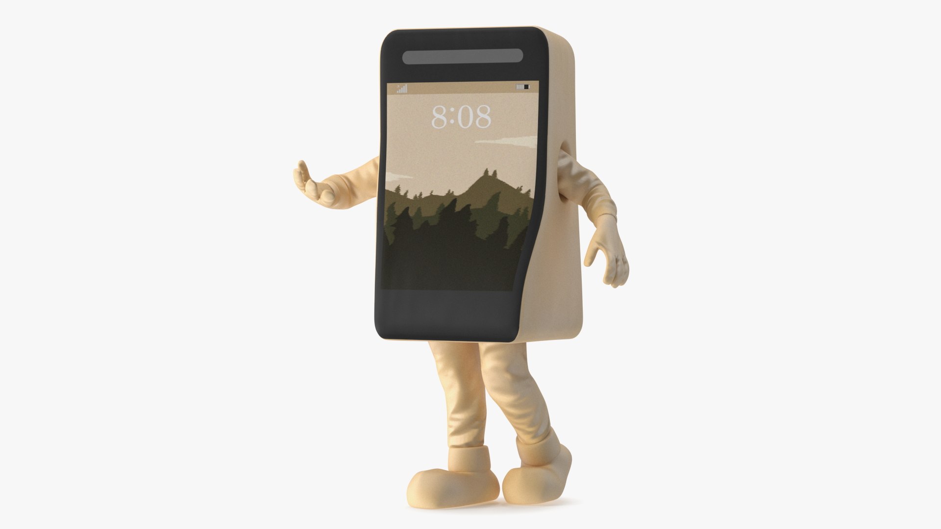 Cell Phone Mascot Costume Golden Walking Model - TurboSquid 2059870