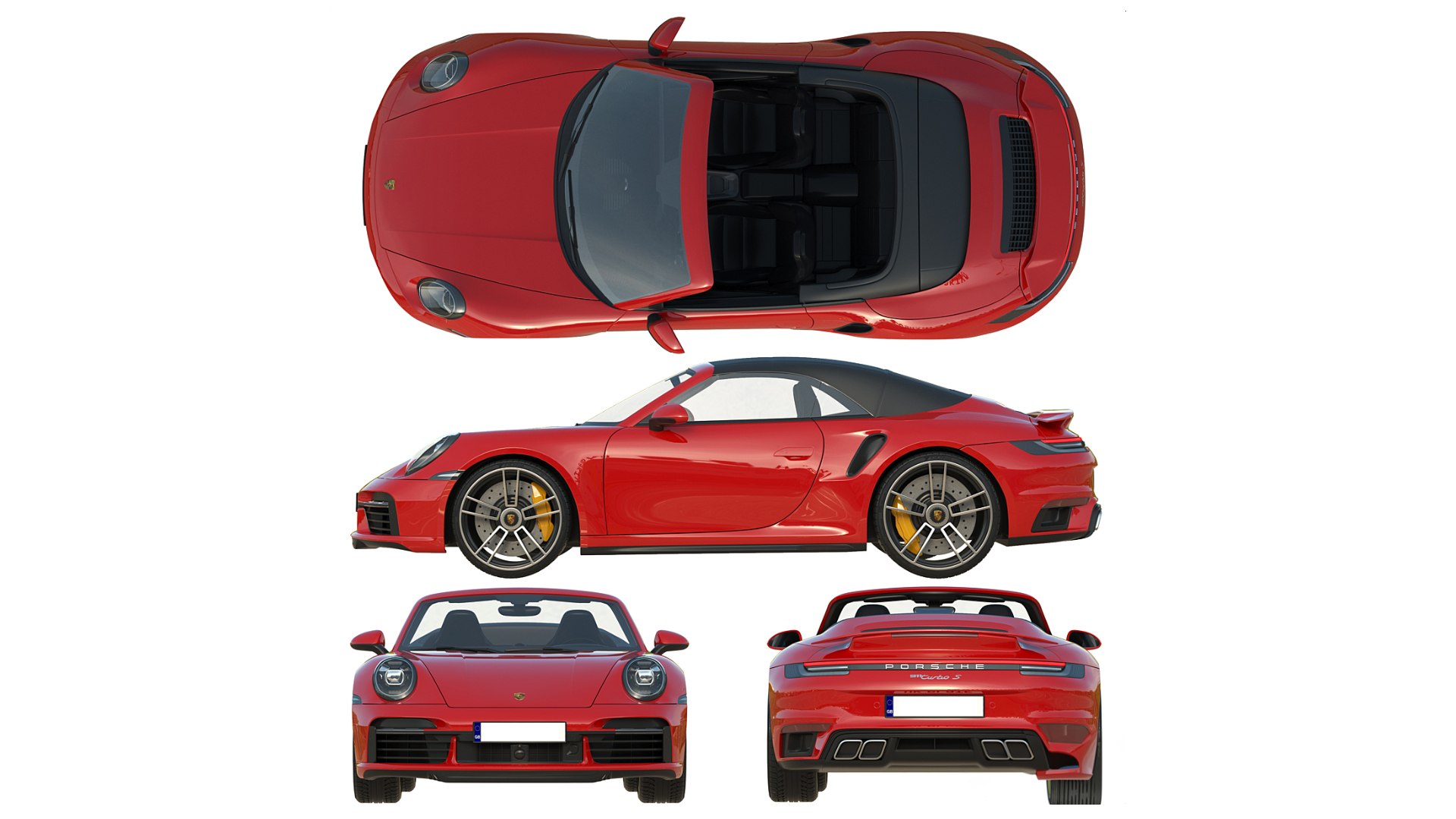 Porsche 911 Turbo S Cabriolet 3D - TurboSquid 2108947