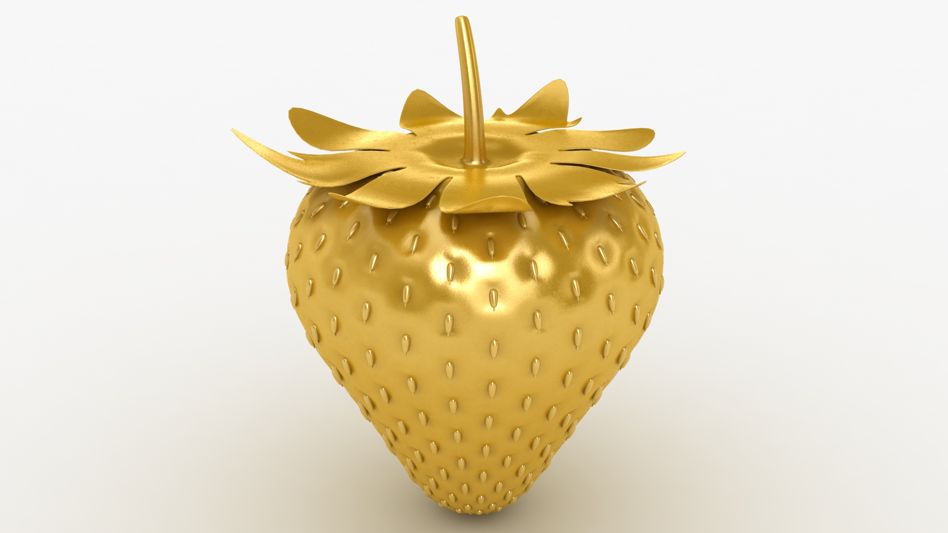 3D Gold Strawberry Model - TurboSquid 1640328