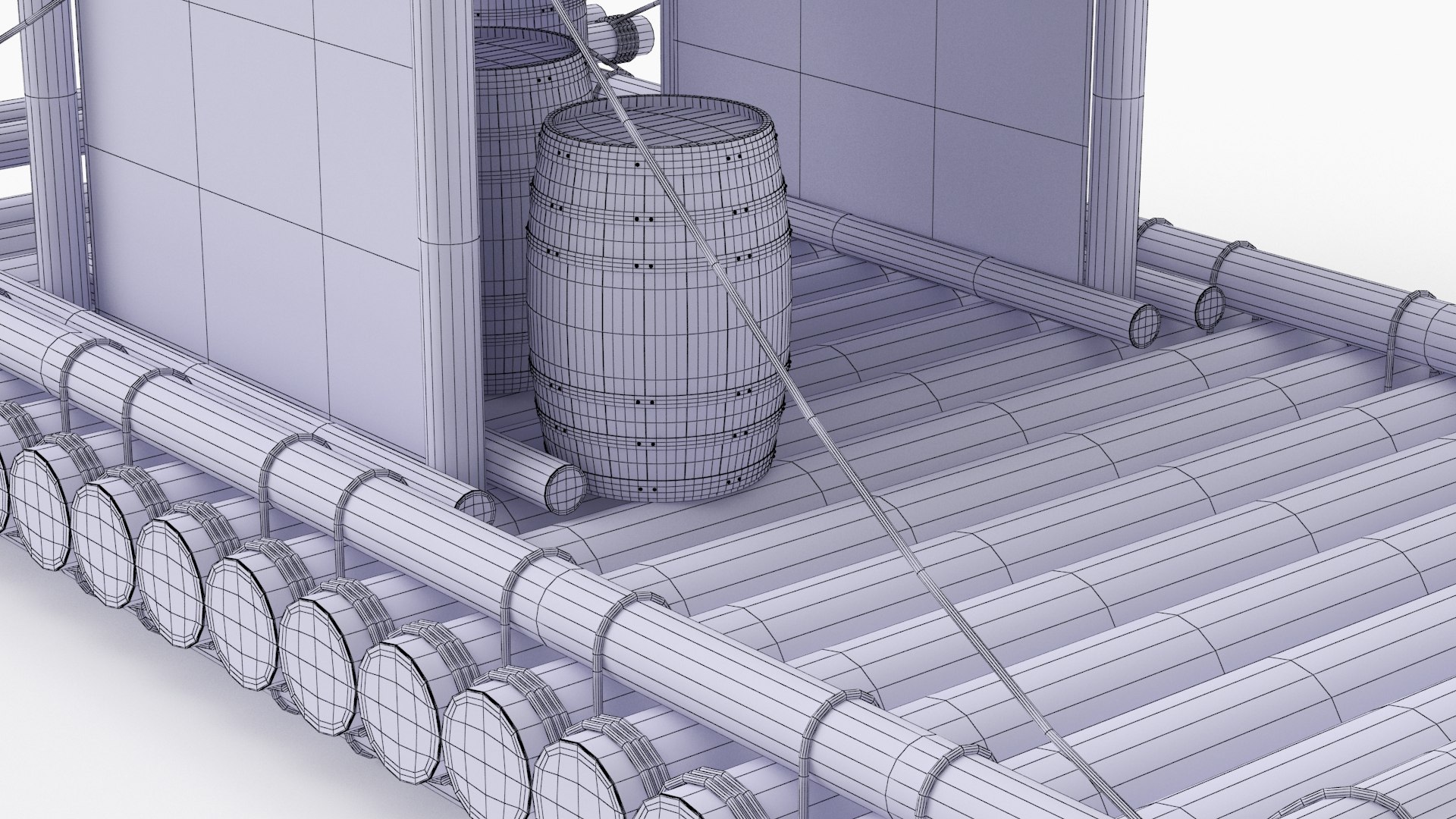 3D Wooden Raft Model - TurboSquid 2155170