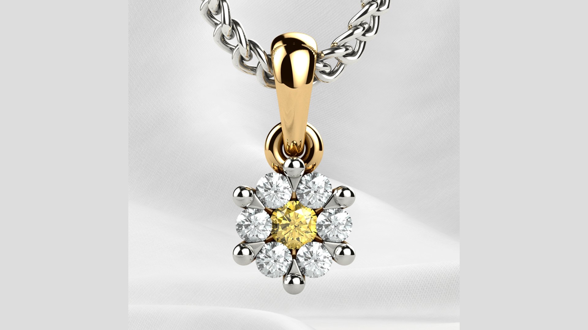 3D Illusion Setting Gold Ring Earrings and Pendant model - TurboSquid ...