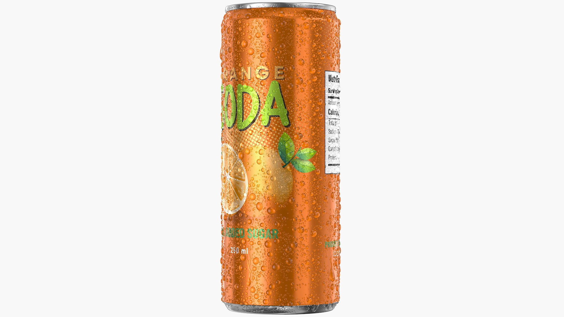 3D Slim Soda Can With Droplets 250ml Model - TurboSquid 2242217