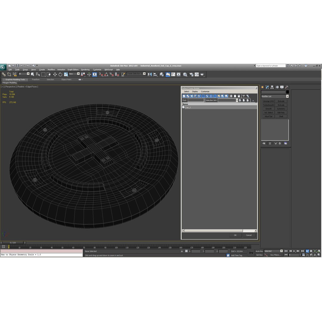 Industrial Anodized End Cap 3d 3ds