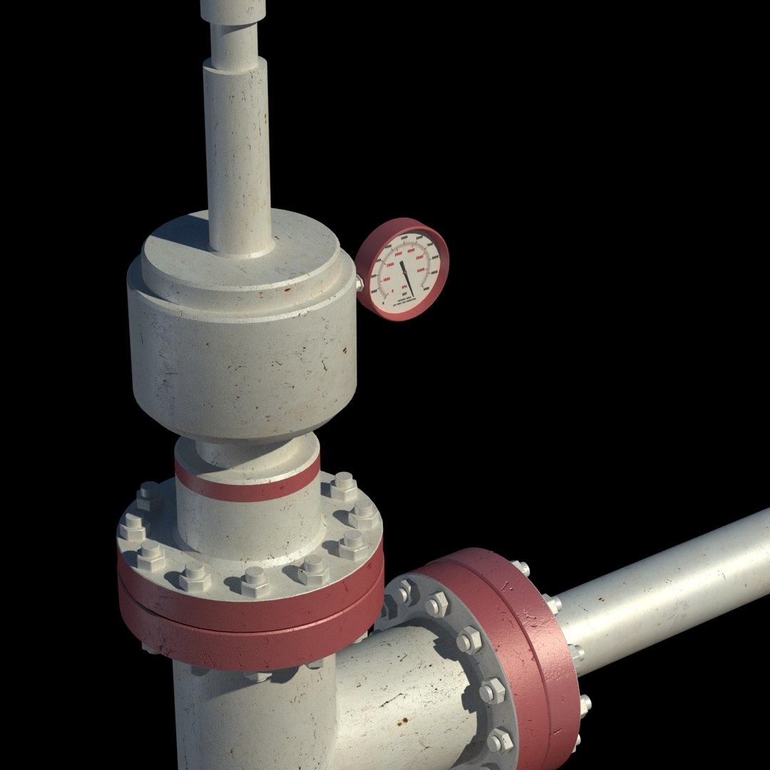 Oil Wellhead Pipes 3d Model