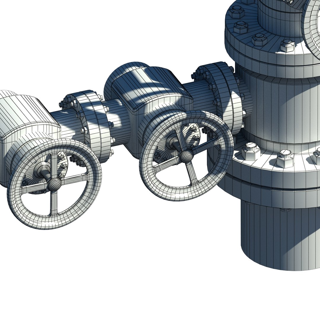 Oil Wellhead Pipes 3d Model