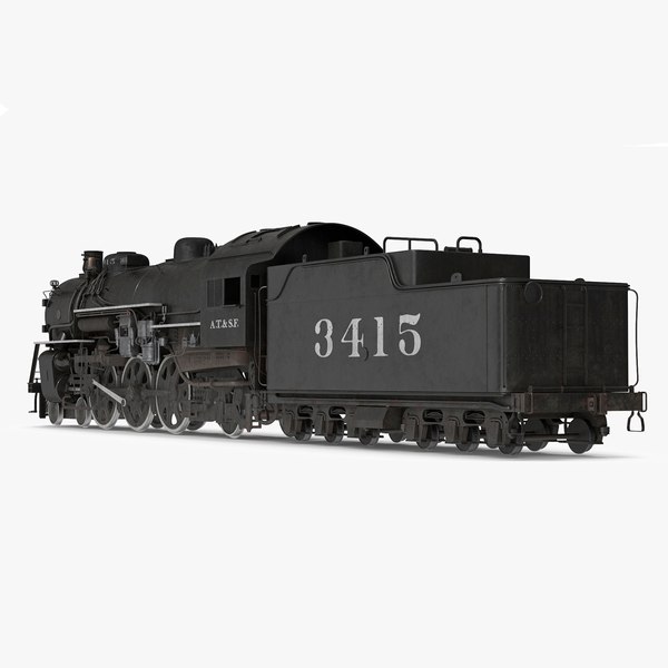 modelo 3d Locomotora de vapor antigua ATSF 3415 preparada para Maya - TurboSquid 2319966