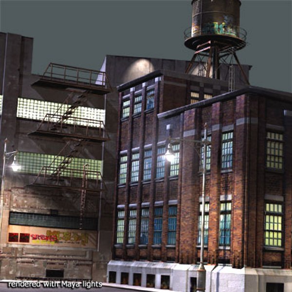 3d city block buildings