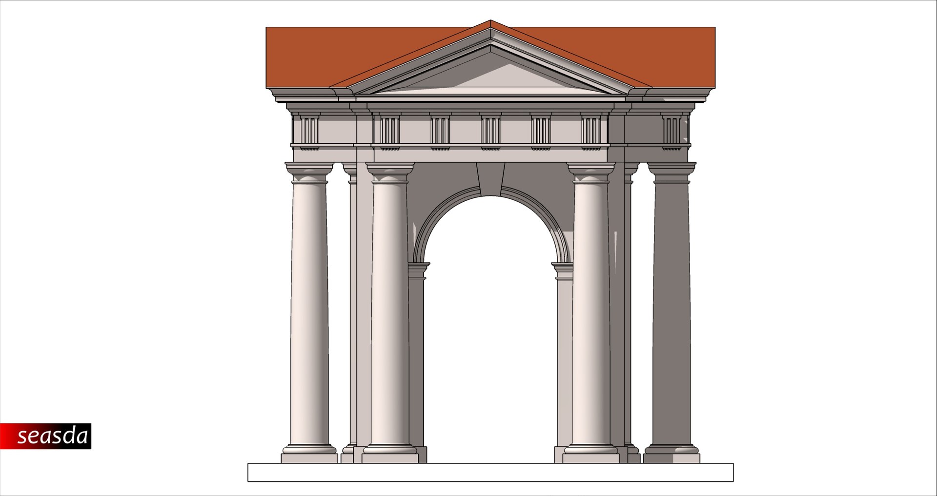 3D Portico Doric Order Gazebo - TurboSquid 1927264