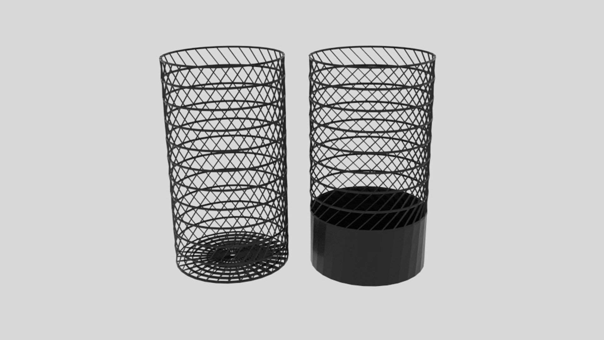 3D Twist Wire Cylinder Bin Model - TurboSquid 1158359