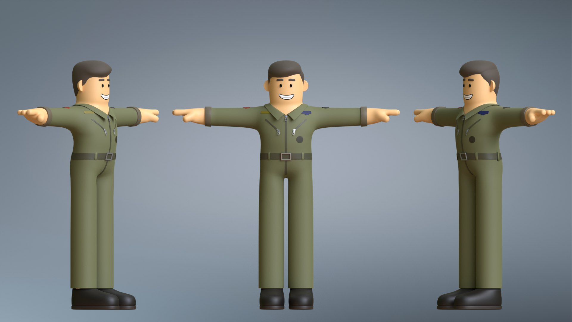 3D Minimal AirForce Pilot Cartoon Character - TurboSquid 2089306