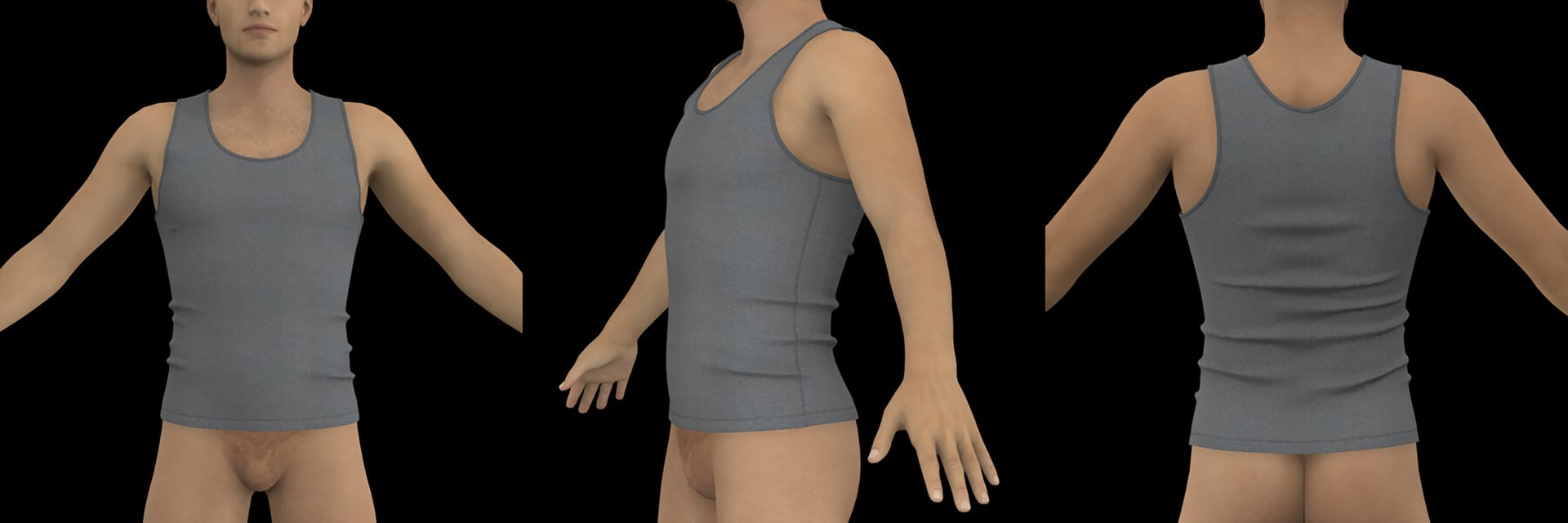 3D BASIC MALE TANK TOPS PACK Genesis 8 Zprj Obj Highpoly Model ...