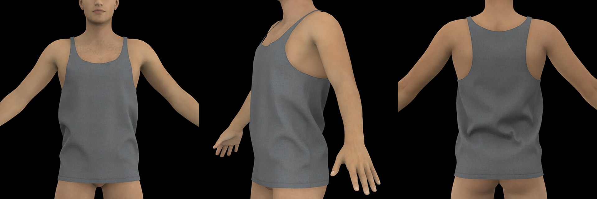 3D BASIC MALE TANK TOPS PACK Genesis 8 Zprj Obj Highpoly Model ...