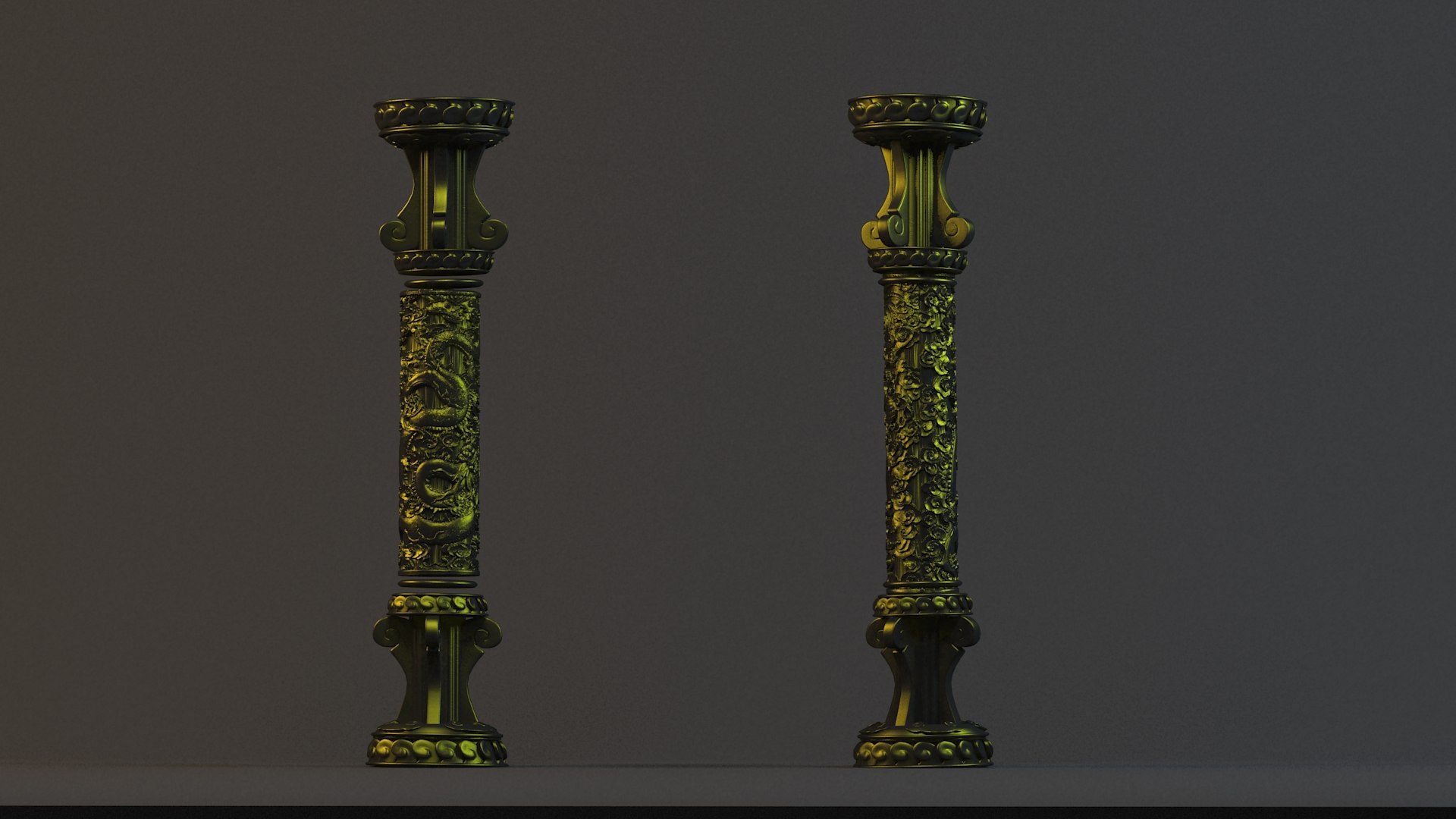 3D Model Dragon Pillar Panlong Ancient Stone Pillar Stone Carving ...