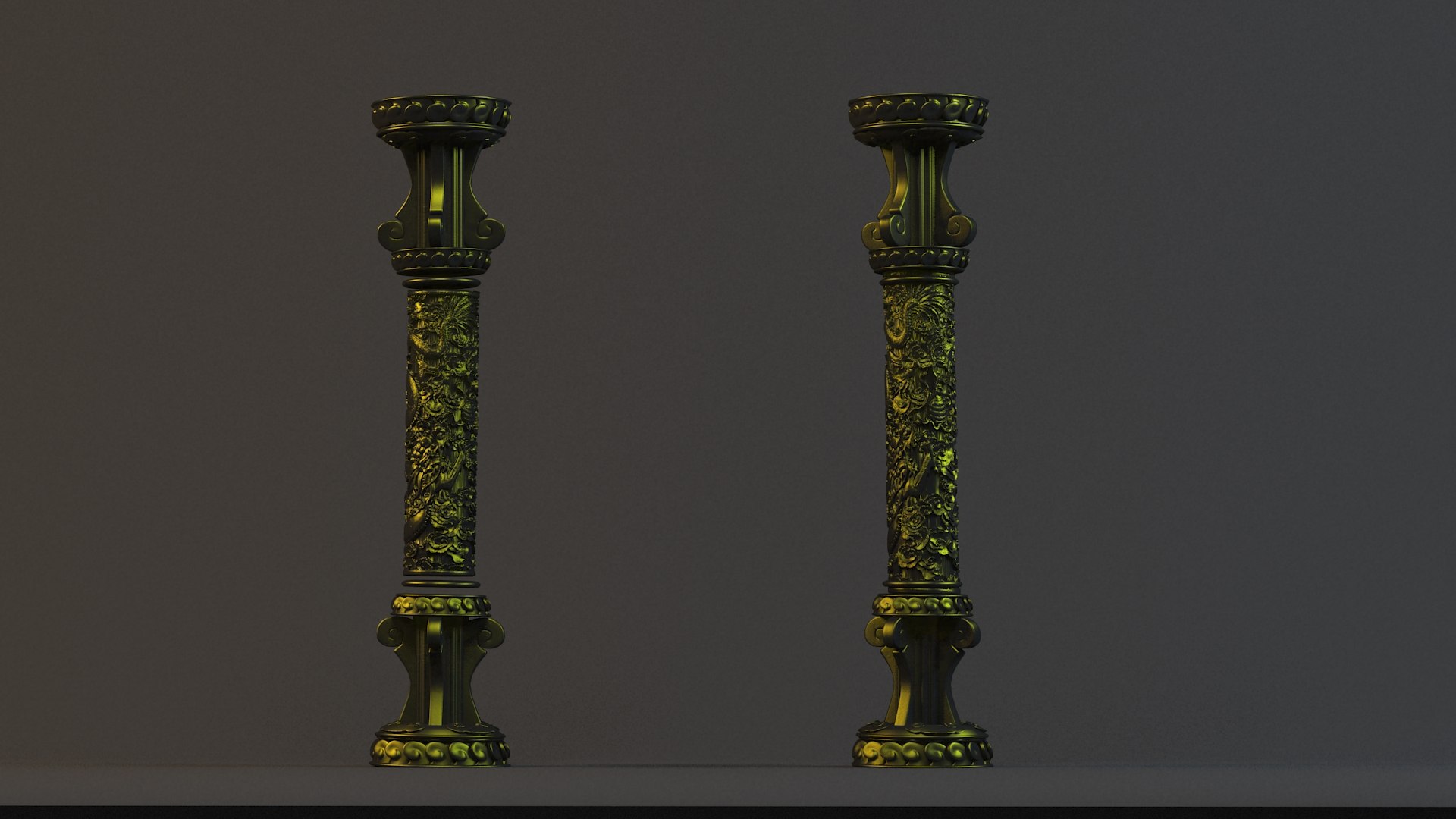 3D Model Dragon Pillar Panlong Ancient Stone Pillar Stone Carving ...