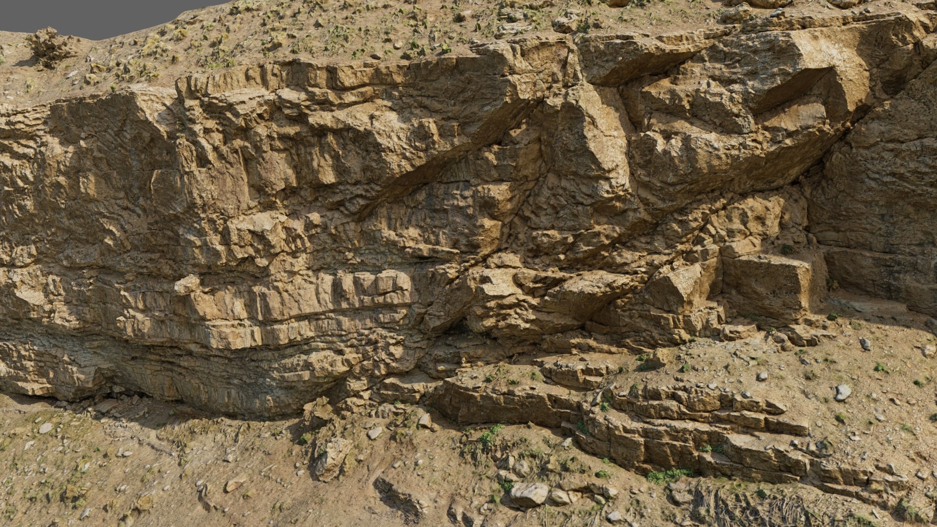 Sharp Cliff Scanned 3D Model - TurboSquid 1928725