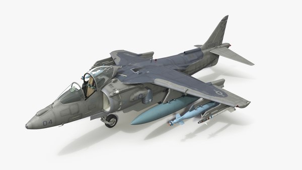 modelo 3d Avión de combate VTOL Harrier II de la Infantería de Marina ...