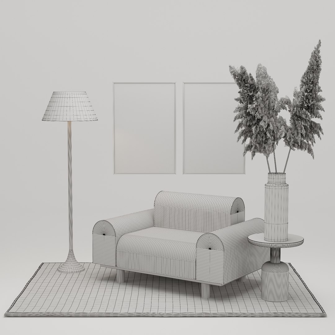 Furniture composition decor model - TurboSquid 1713838