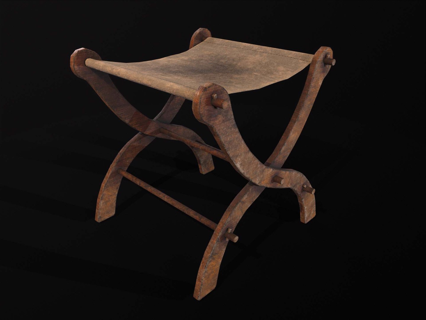 3D model Old Medieval Stool - Chair - TurboSquid 2118405
