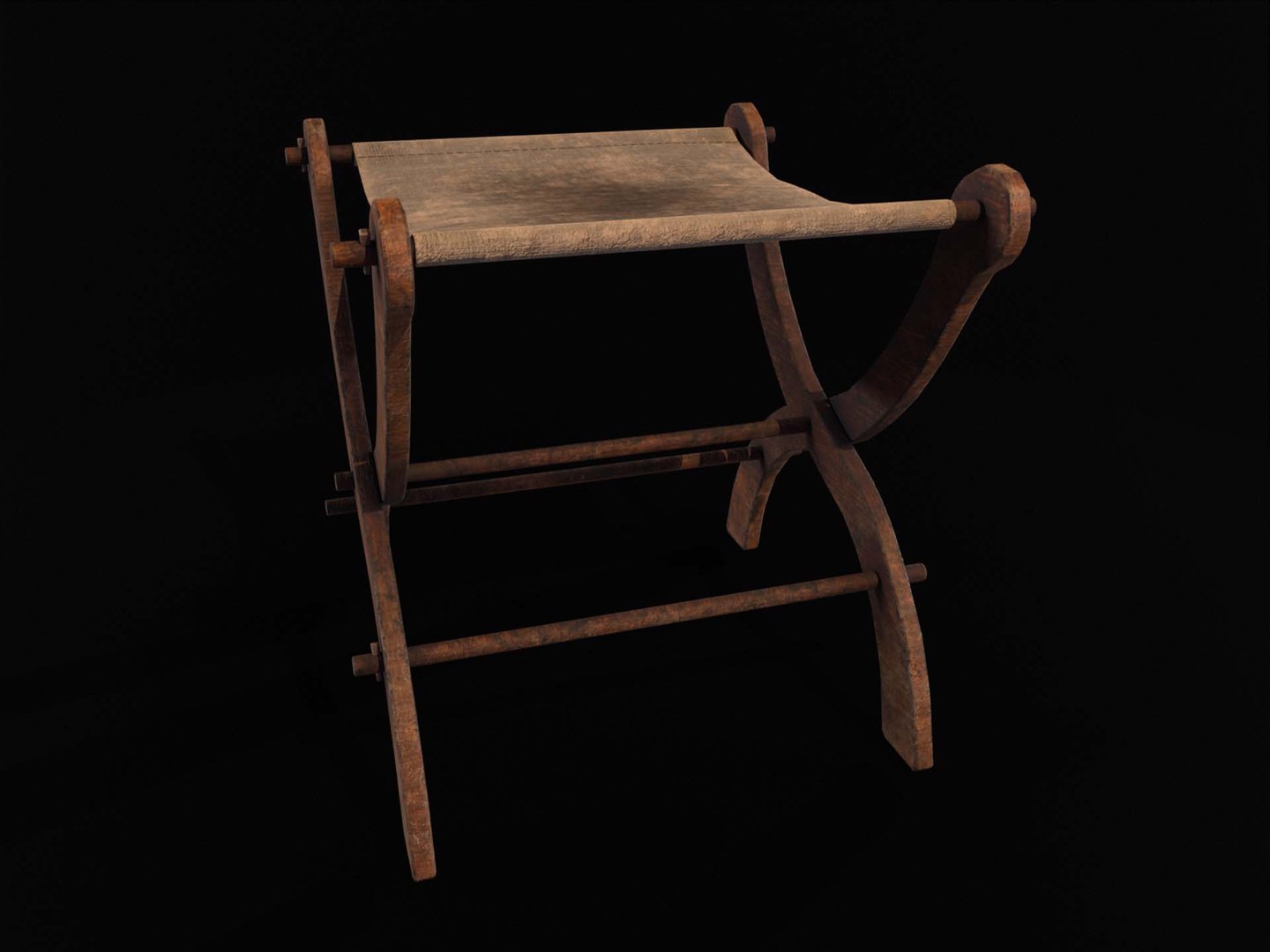 3D model Old Medieval Stool - Chair - TurboSquid 2118405