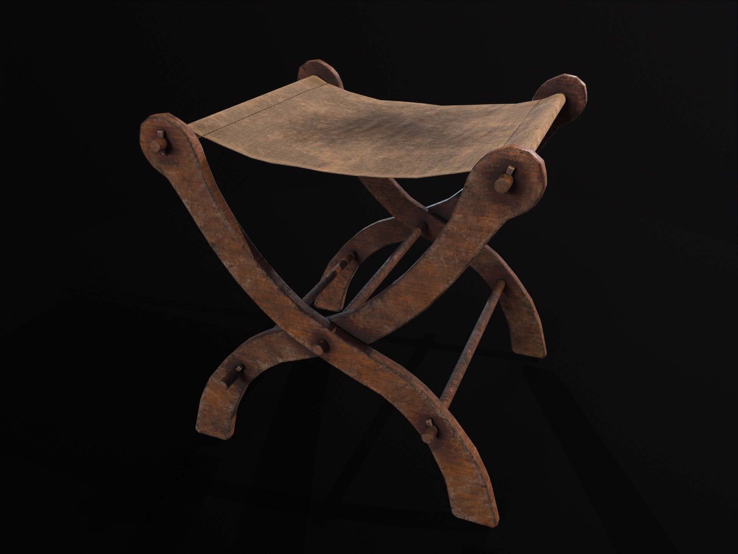 3D model Old Medieval Stool - Chair - TurboSquid 2118405