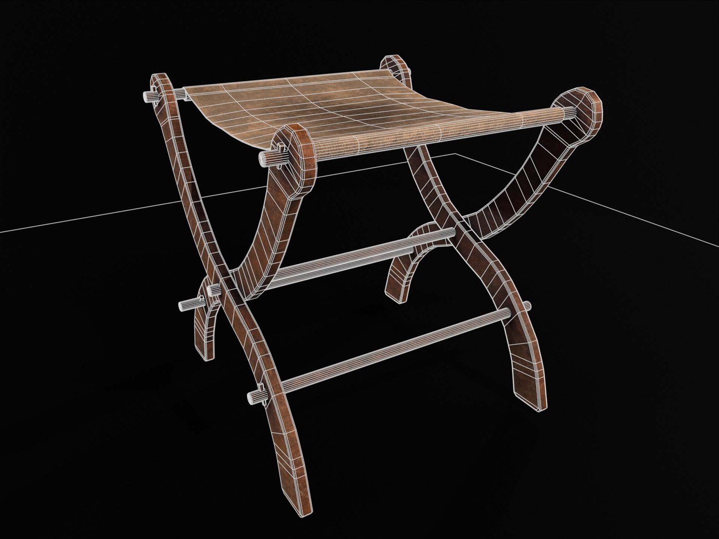 3D model Old Medieval Stool - Chair - TurboSquid 2118405