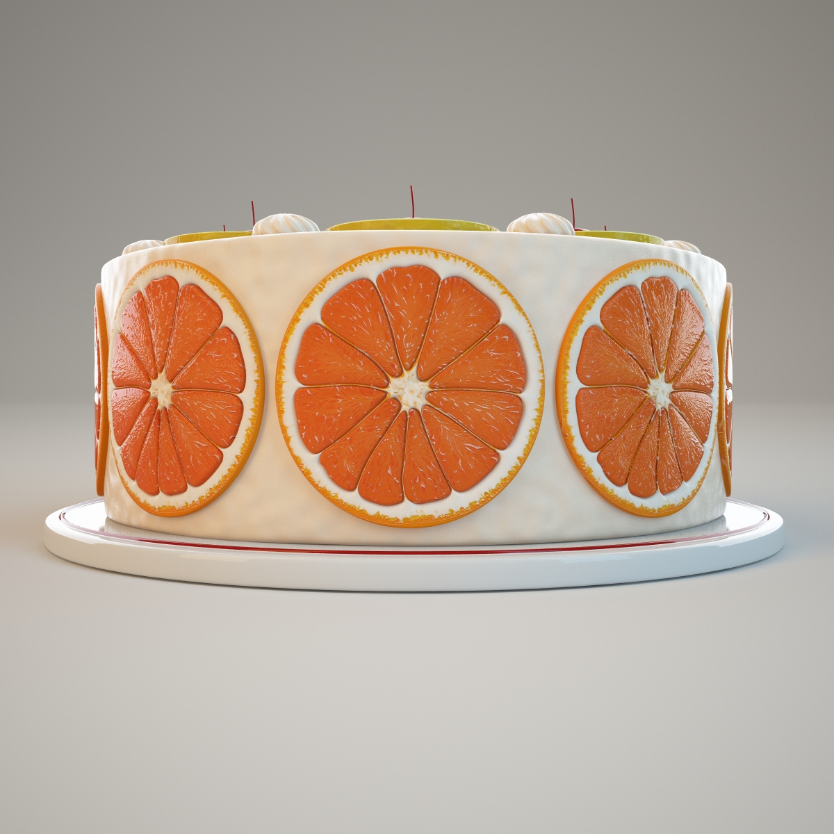 3d fruit cake model