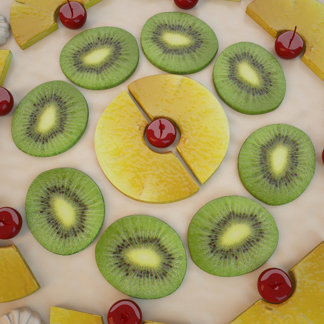 3d fruit cake model