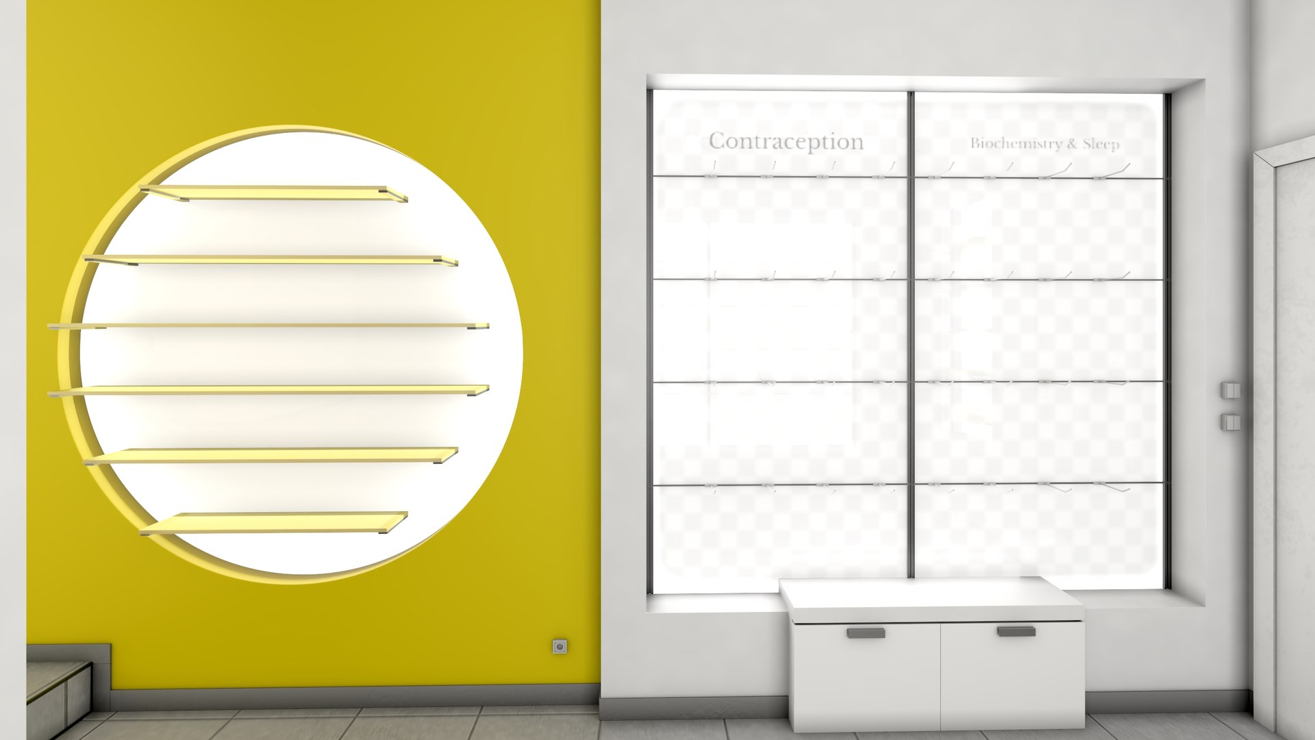 3D Drugstore Interior Yellow - TurboSquid 2209656