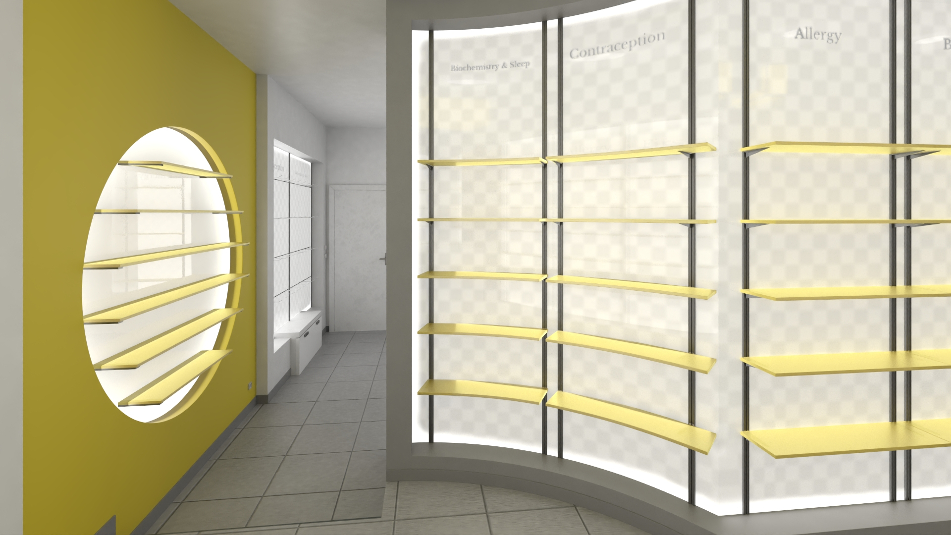 3D Drugstore Interior Yellow - TurboSquid 2209656