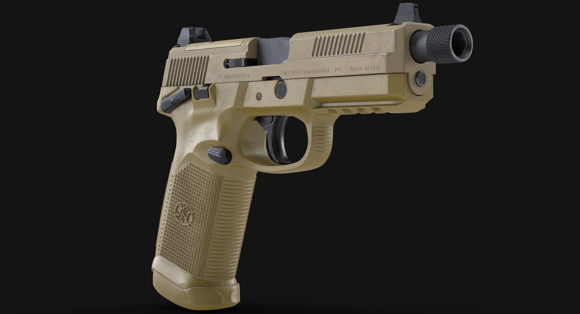 3D Fn Fnx-45 Tactical Pistol Model - TurboSquid 1165688