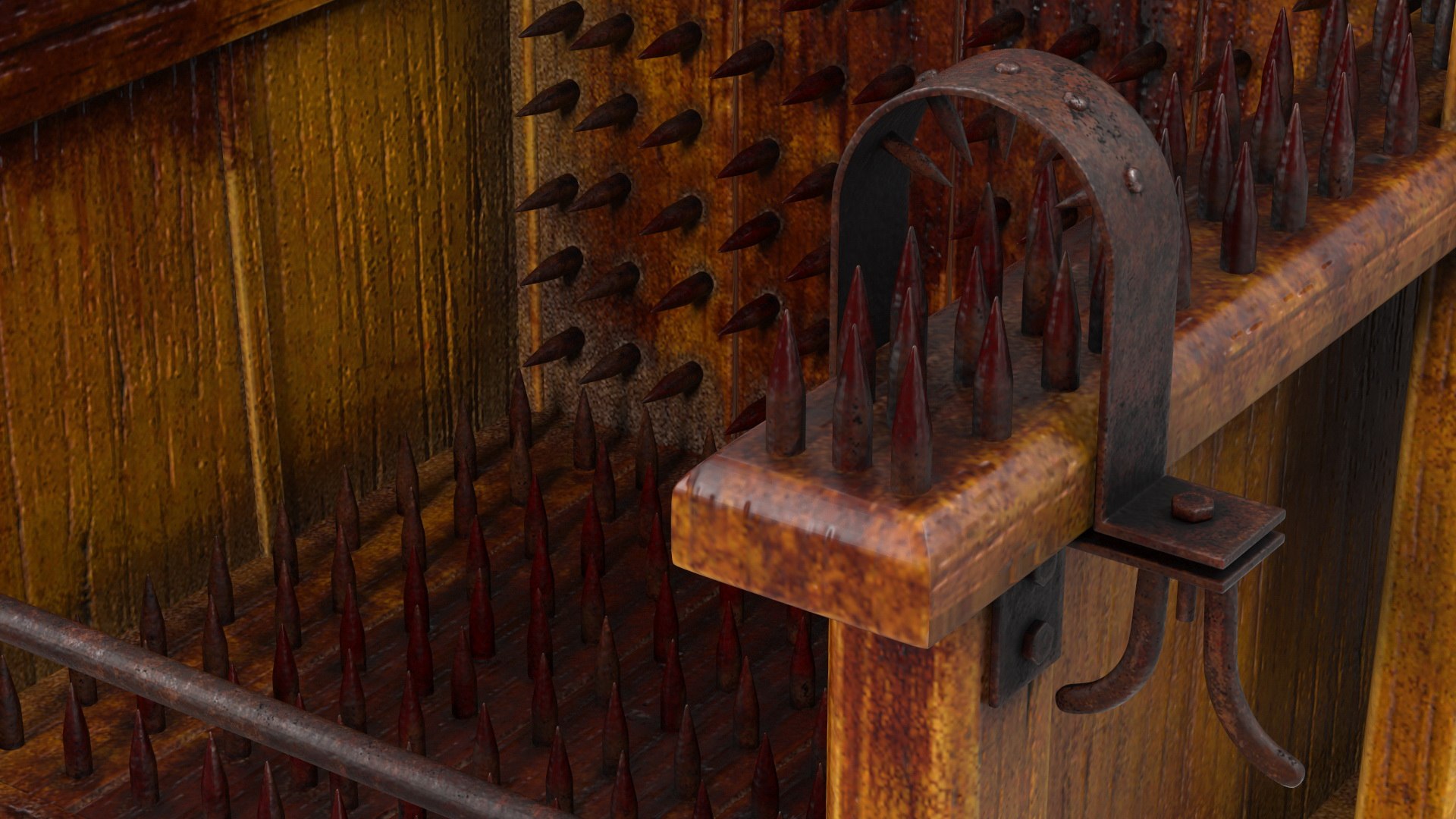 Medieval Spiked Torture Chair with Bloodstains 3D - TurboSquid 1738066