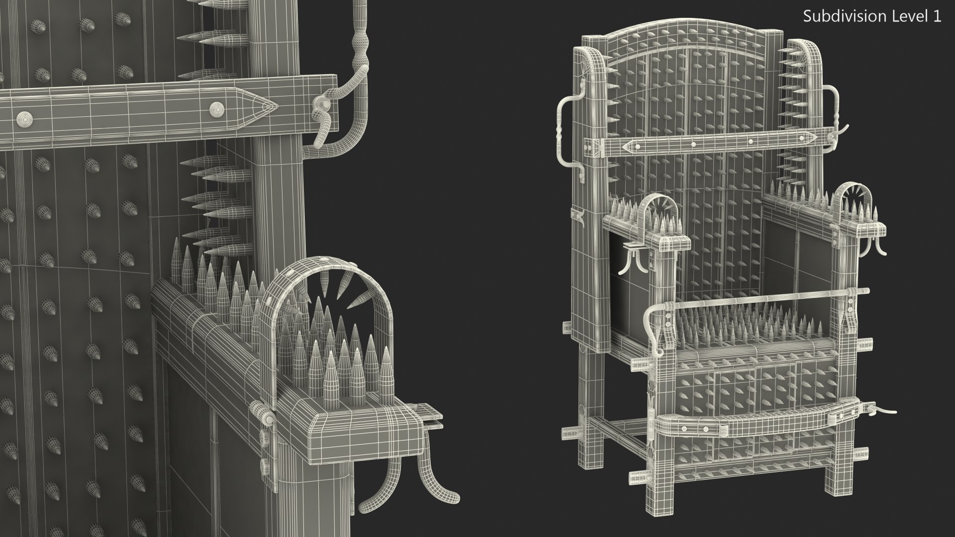 Medieval Spiked Torture Chair with Bloodstains 3D - TurboSquid 1738066
