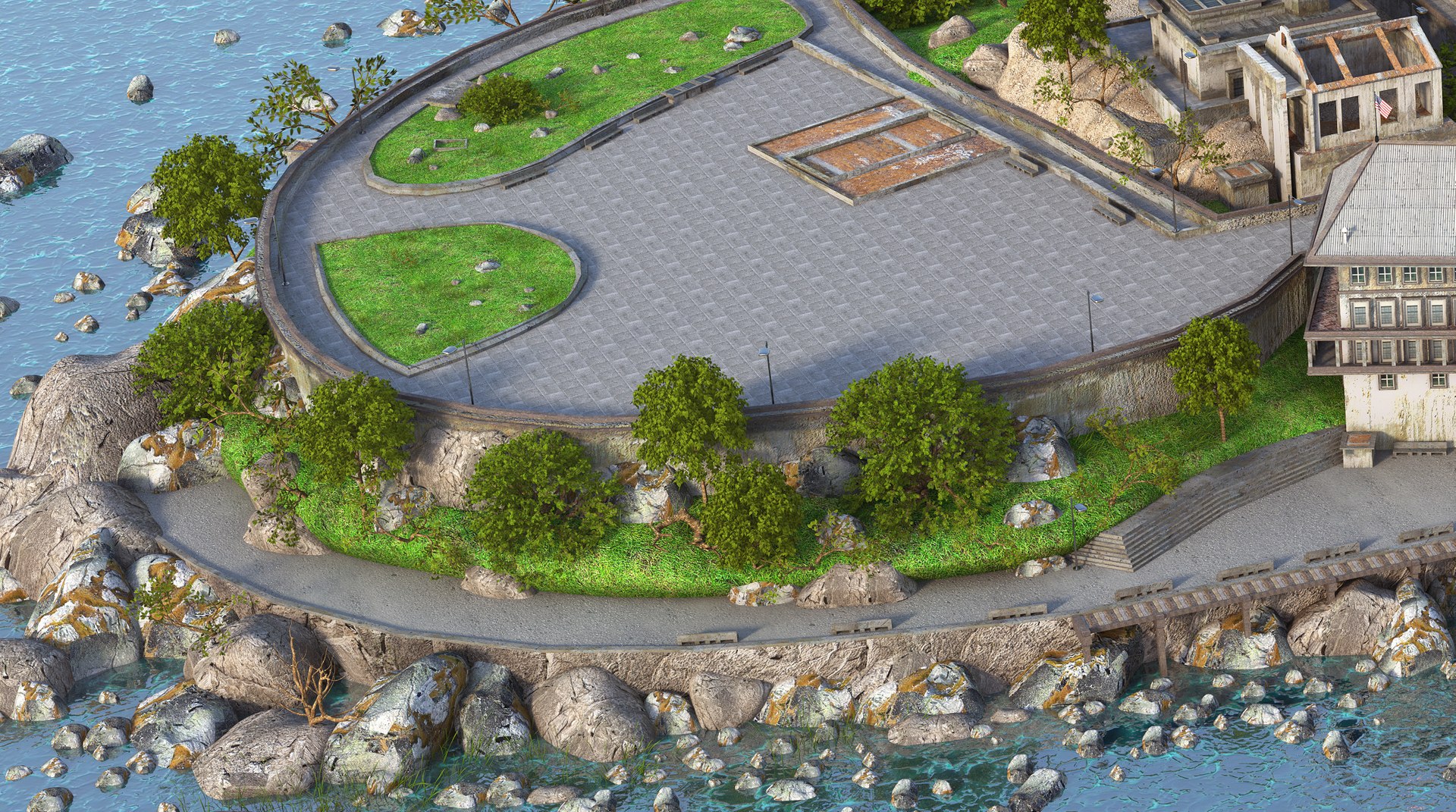 Alcatraz Island Penitentiary Prison 3D - TurboSquid 1365543